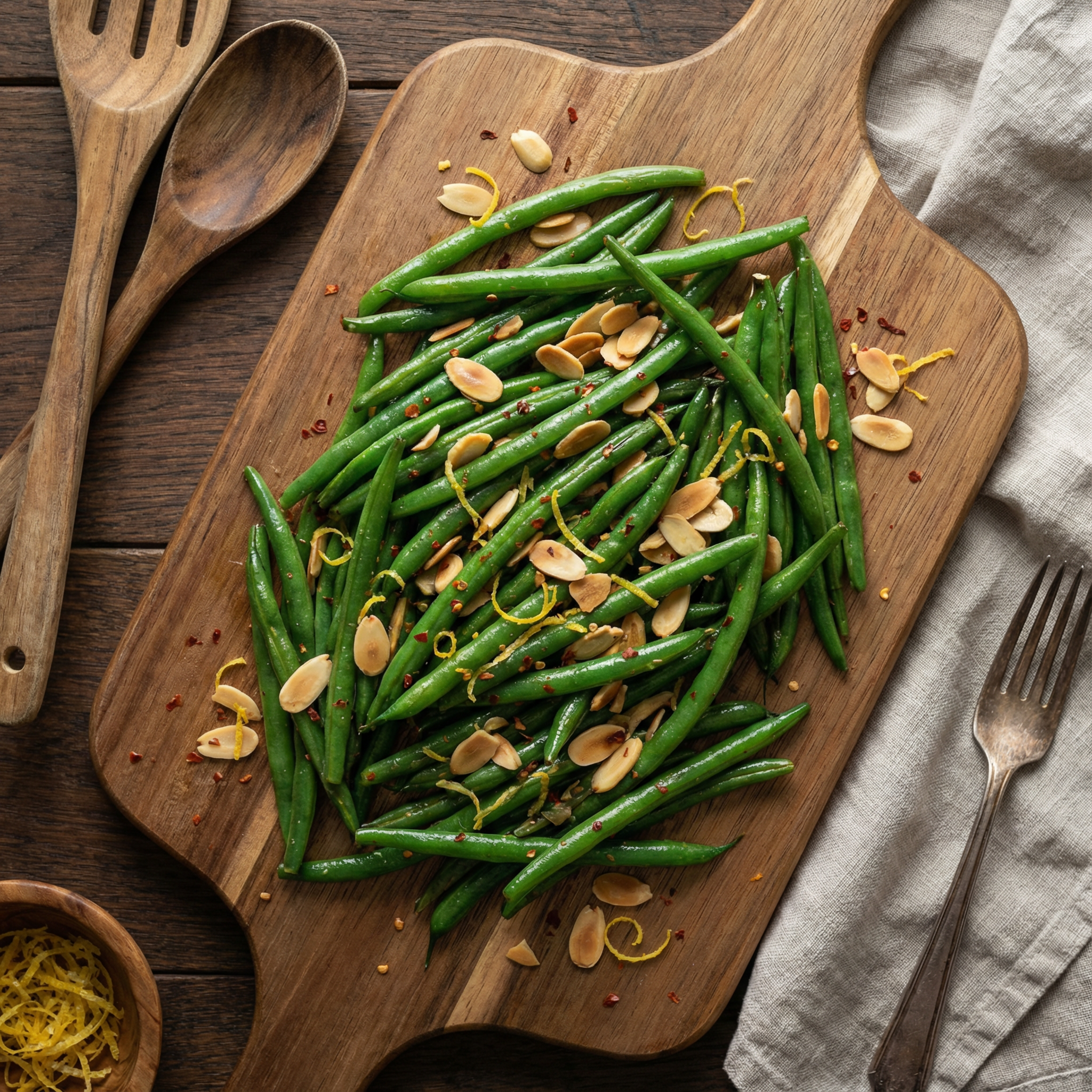 Green Beans with Garlic and Almonds Recipe
