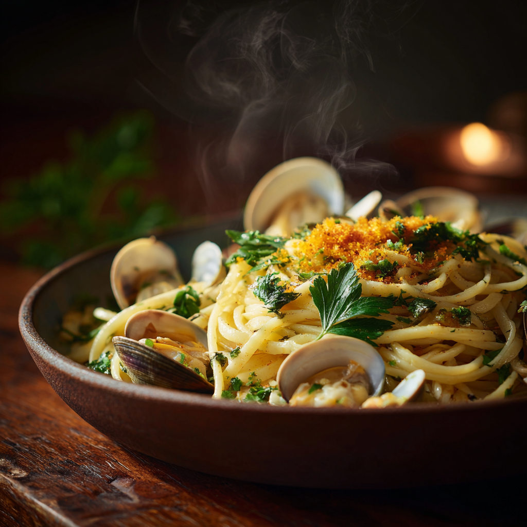 Spaghetti with Clams and Bottarga Recipe