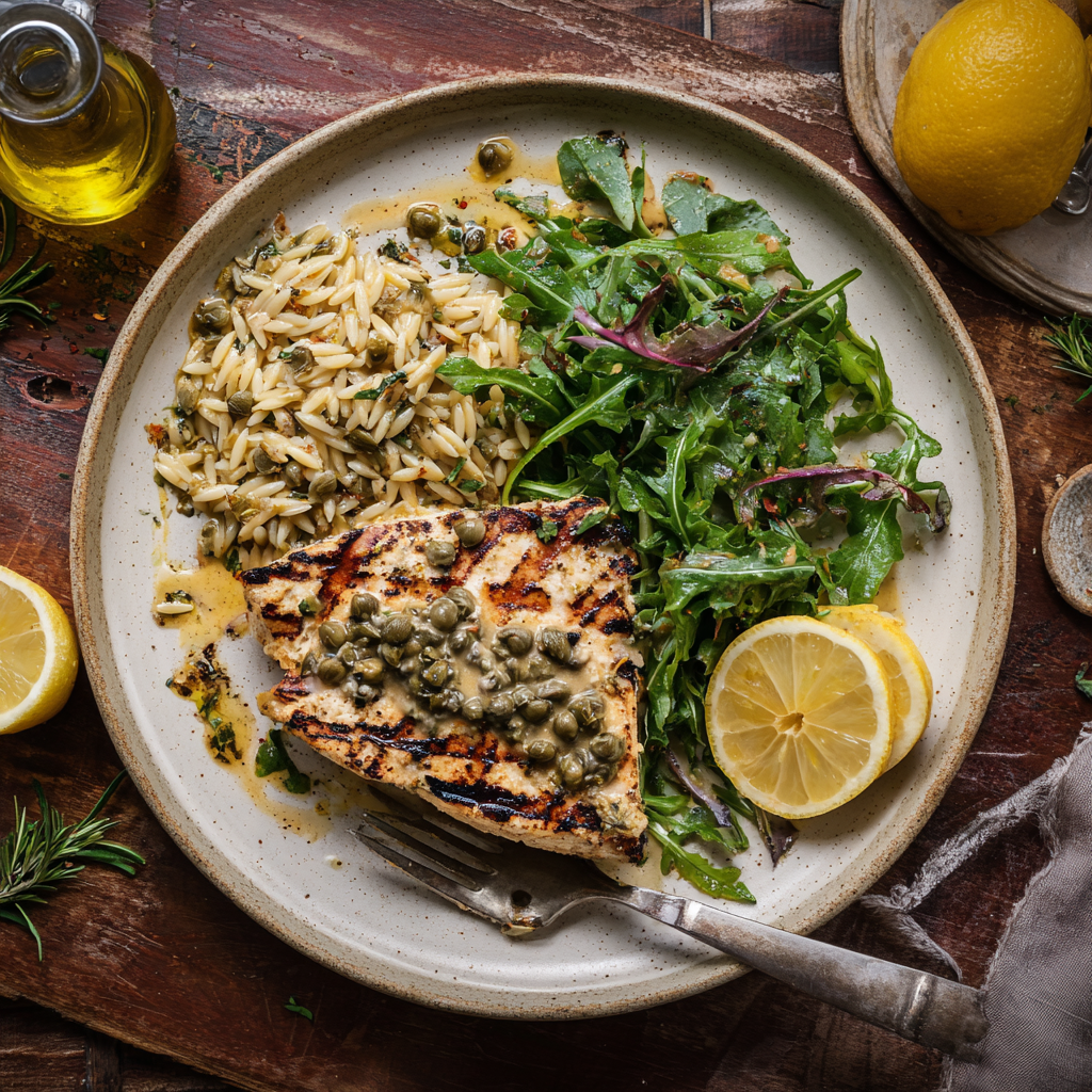 Grilled Swordfish with Lemon and Capers Recipe