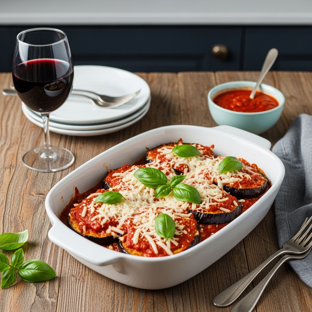 Crispy Air Fryer Eggplant Parmesan Italian Recipe