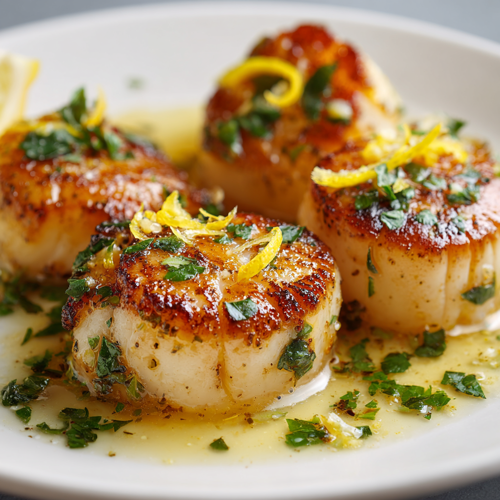Pan-Seared Scallops Italian Style Recipe