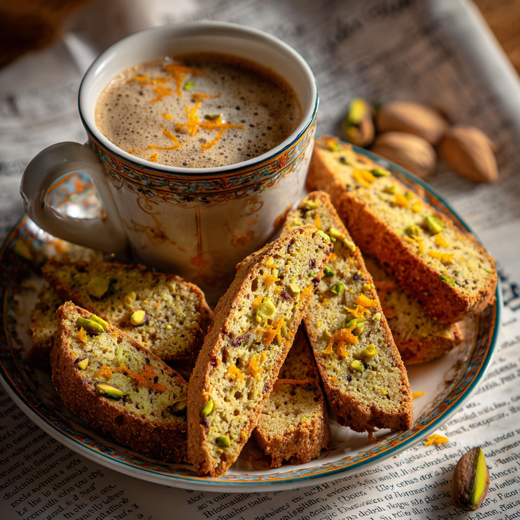 Pistachio Almond Biscotti Cookies Recipe