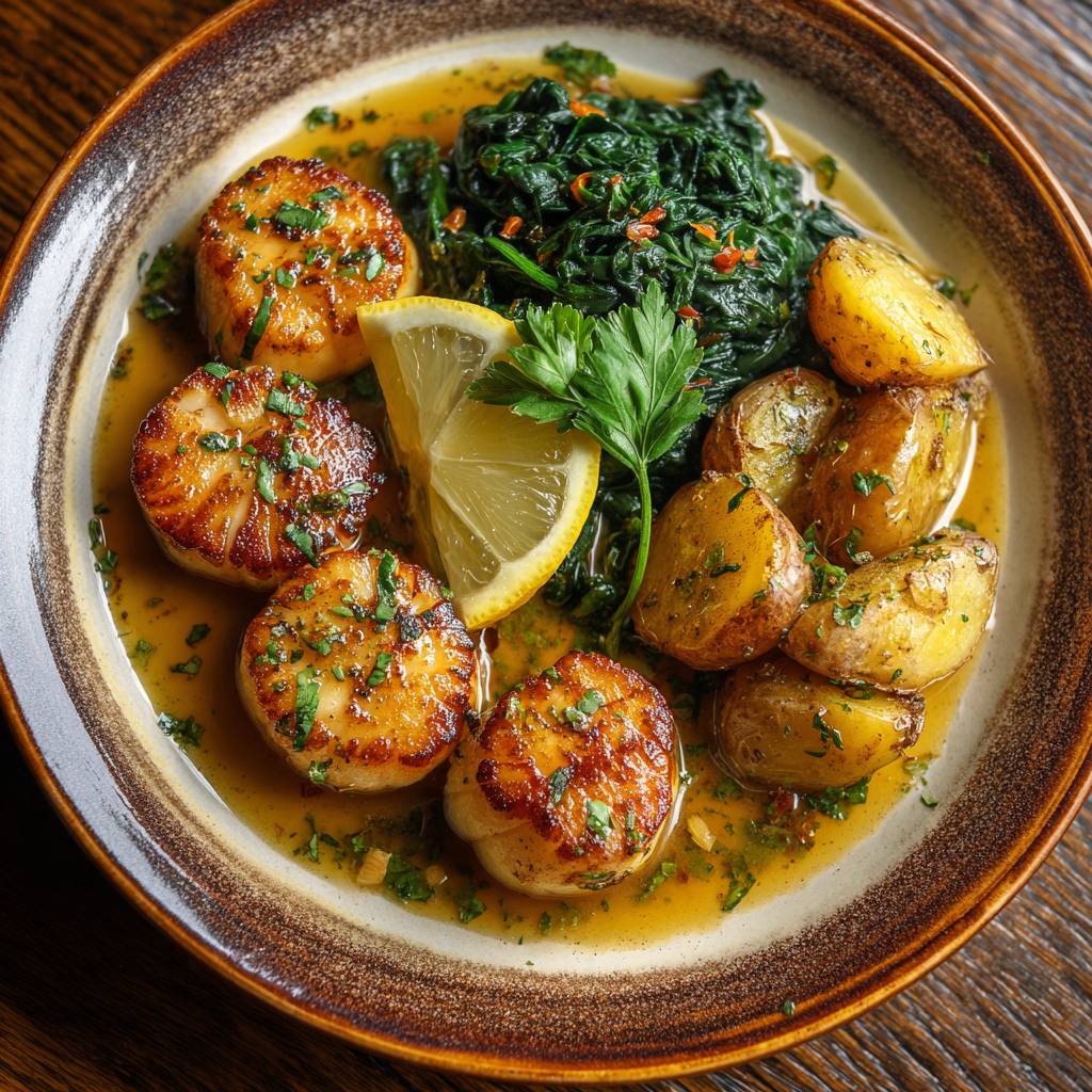 Pan-Seared Scallops Italian Style Recipe