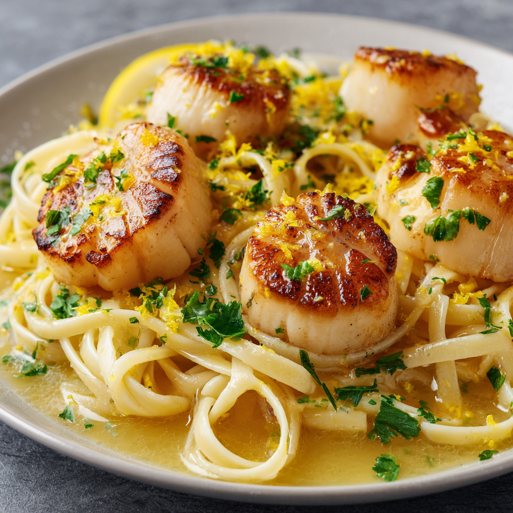 Pan-Seared Scallops Italian Style Recipe
